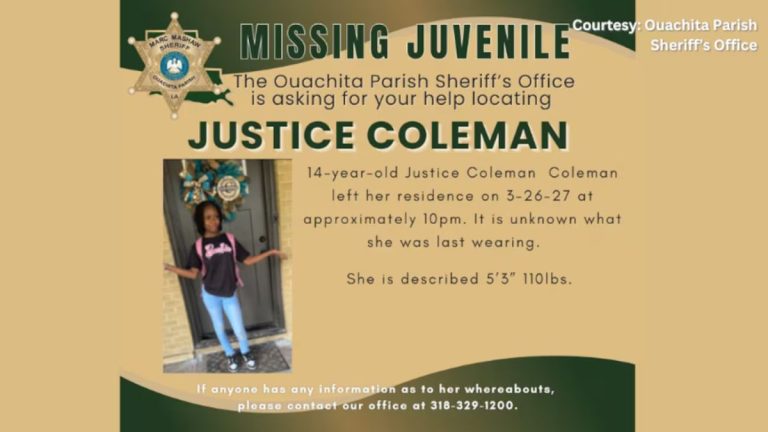 14-Year-Old Girl Justice Coleman Missing in Ouachita Parish, Louisiana ...
